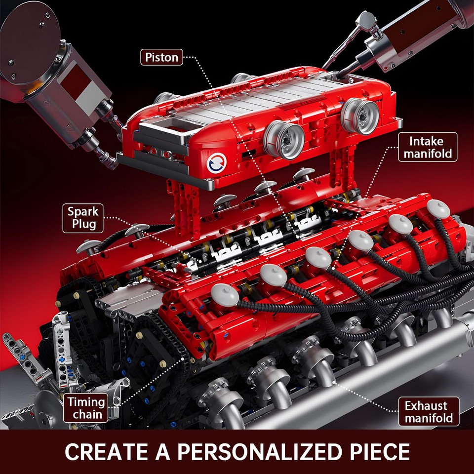 Mould King V12 Engine Building Sets, V8 Model Kit for 17.3*12.6*5.4 | eBay