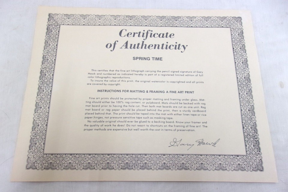 1988 Gary Hawk SPRINGTIME Big Horn Sheep Lithograph Print Framed 114/ ...