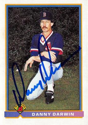 Danny Darwin autographed baseball card (Boston Red Sox) 1991 Bowman ...