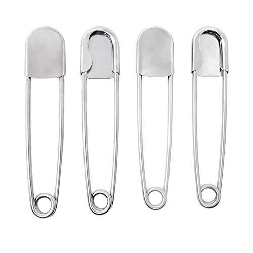 4PCS Large Safety Pins 5 Inch Jumbo Safety Pins Heavy Duty Stainless ...