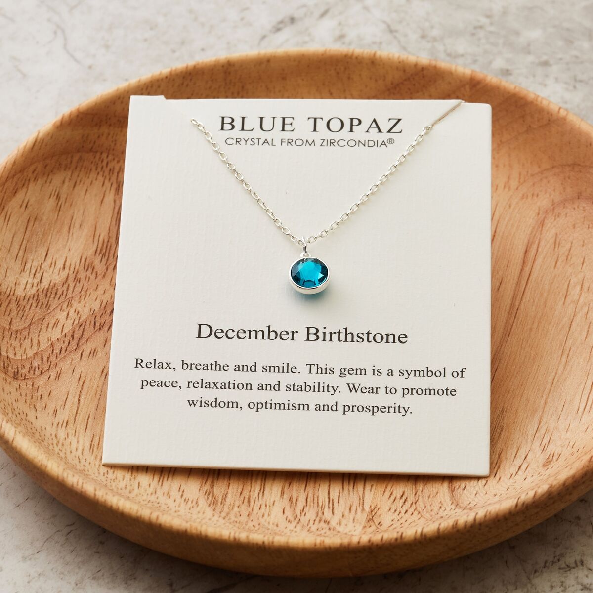 December Blue Topaz Birthstone Necklace Created with Zircondia Crystals eBay