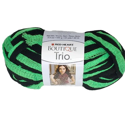 Red Heart Boutique Trio Ribbon YARN 3.5 Oz 1 Skein GO GREEN | eBay