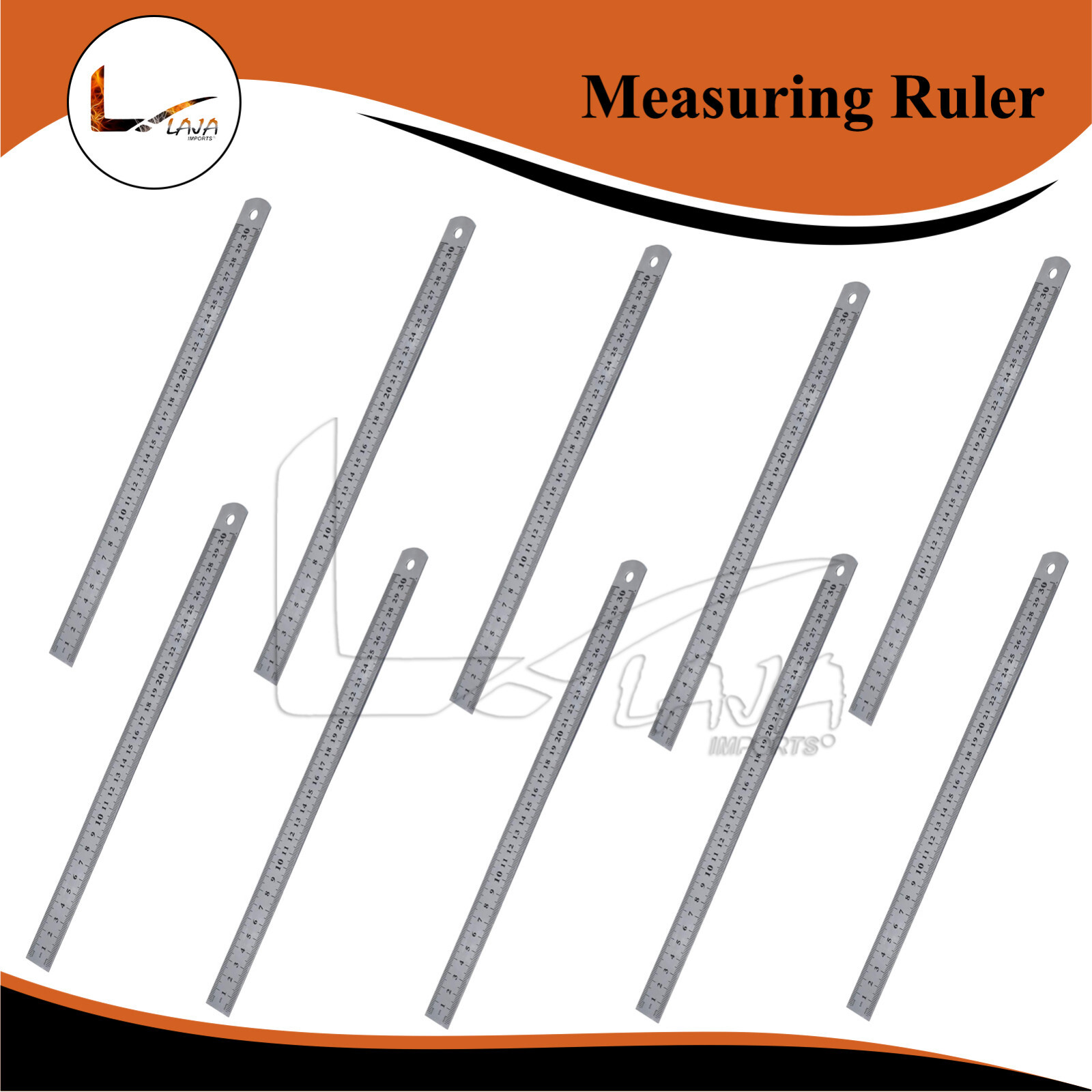 10 Pieces 12" SCALE RULER Measure Rule Metal Stainless Steel 30cm | eBay