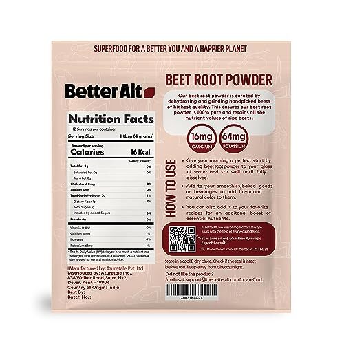 Better Alt Beet Root Powder - 16oz 100% Natural Nitric Oxide Booster ...