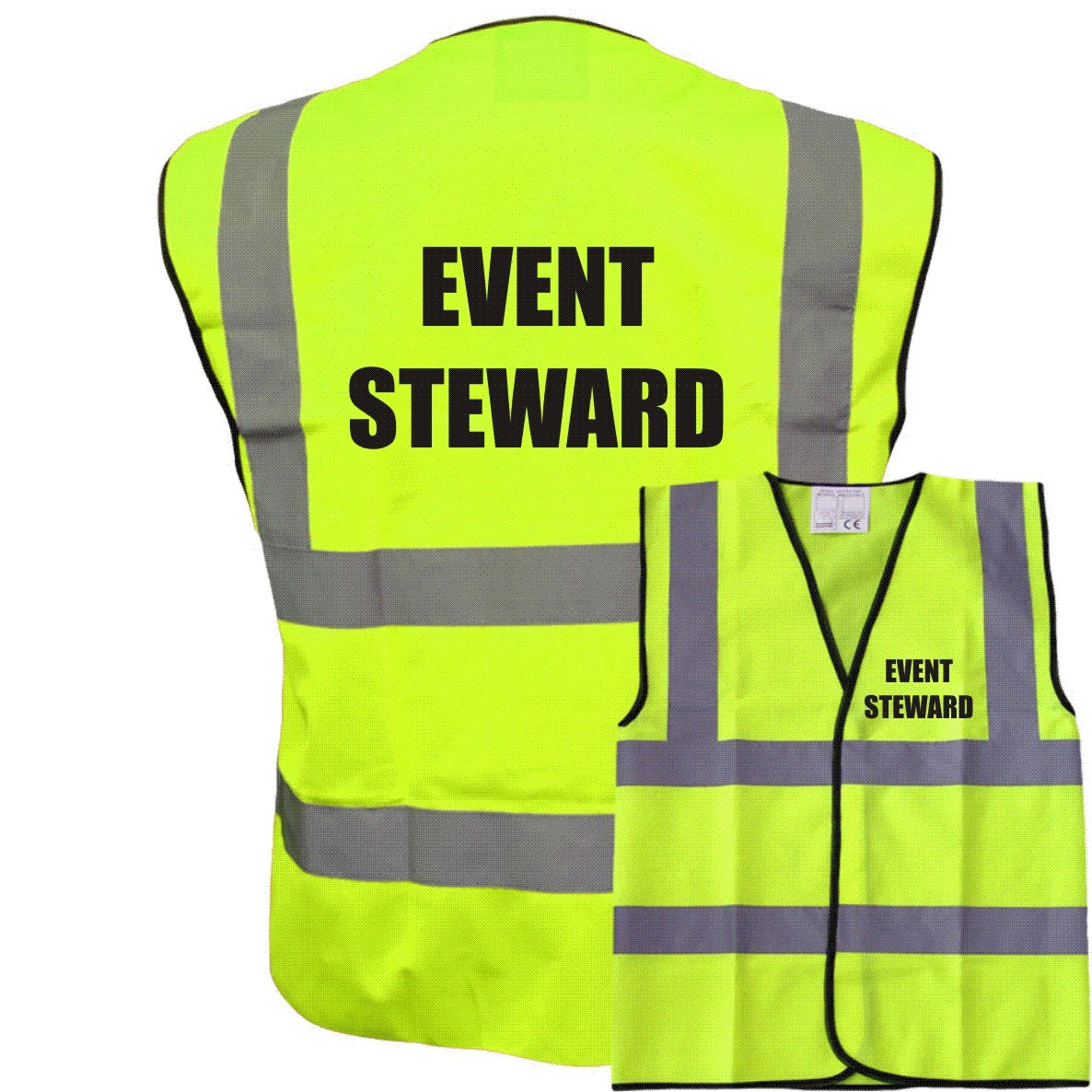 PRINTED EVENTS YELLOW HI VIS VESTS, STAFF, MARSHAL, VOLUNTEER,EVENT ...