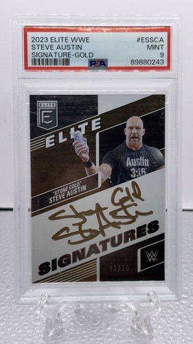 2023 Elite WWE “Stone Cold” Steve Austin Signatures Gold! Bookend 1/10 ...