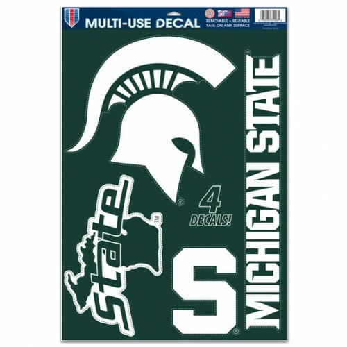 MICHIGAN STATE SPARTANS 4 PIECE MULTI-USE DECALS 11"X17" WINDOWS WALLS ...