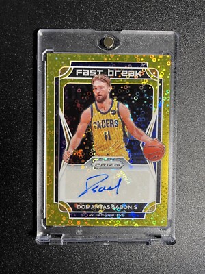 Domantas Sabonis Indiana Pacers Gold Auto 2021-22 Panini Prizm Fast ...