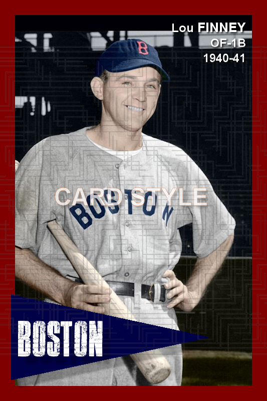 Lou Finney - c. 1940-41 Boston Red Sox - choose a style - colorized ...