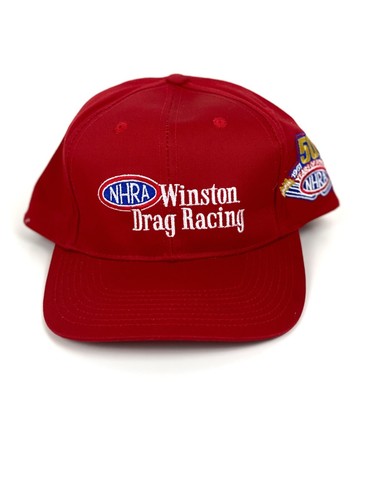 NHRA 50th Anniversary Winston Drag Racing Red Snap Back Baseball Hat ...