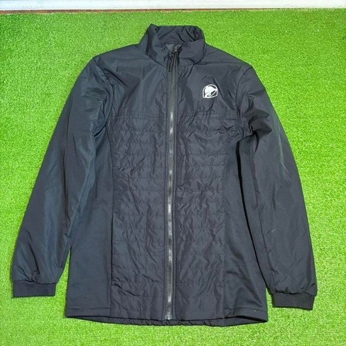 Taco Bell Jacket Small Black Employee Puffer Softshell Fleece Lined ...