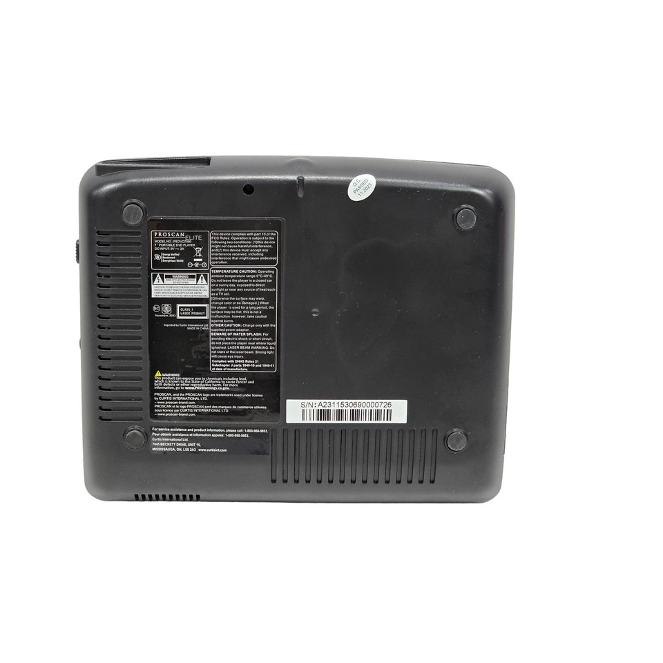 Proscan Elite Portable 7" Swivel Screen DVD Player SD Card Slot 2.5 ...