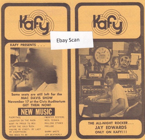 KAFY Bakersfield CA Top 40 Radio Music Survey 11-8-74 | eBay
