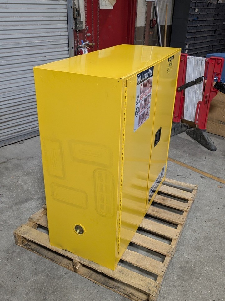 Justrite Safety Storage Cabinet for Flammable Hazards 30 Gal. Scratch N ...
