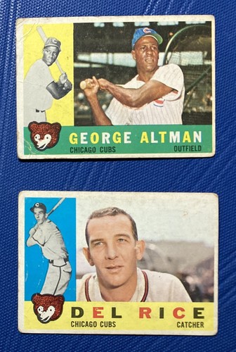 Chicago Cubs 1960 (2 )Card Lot-George Altman #259 / Del Rice #248 | eBay