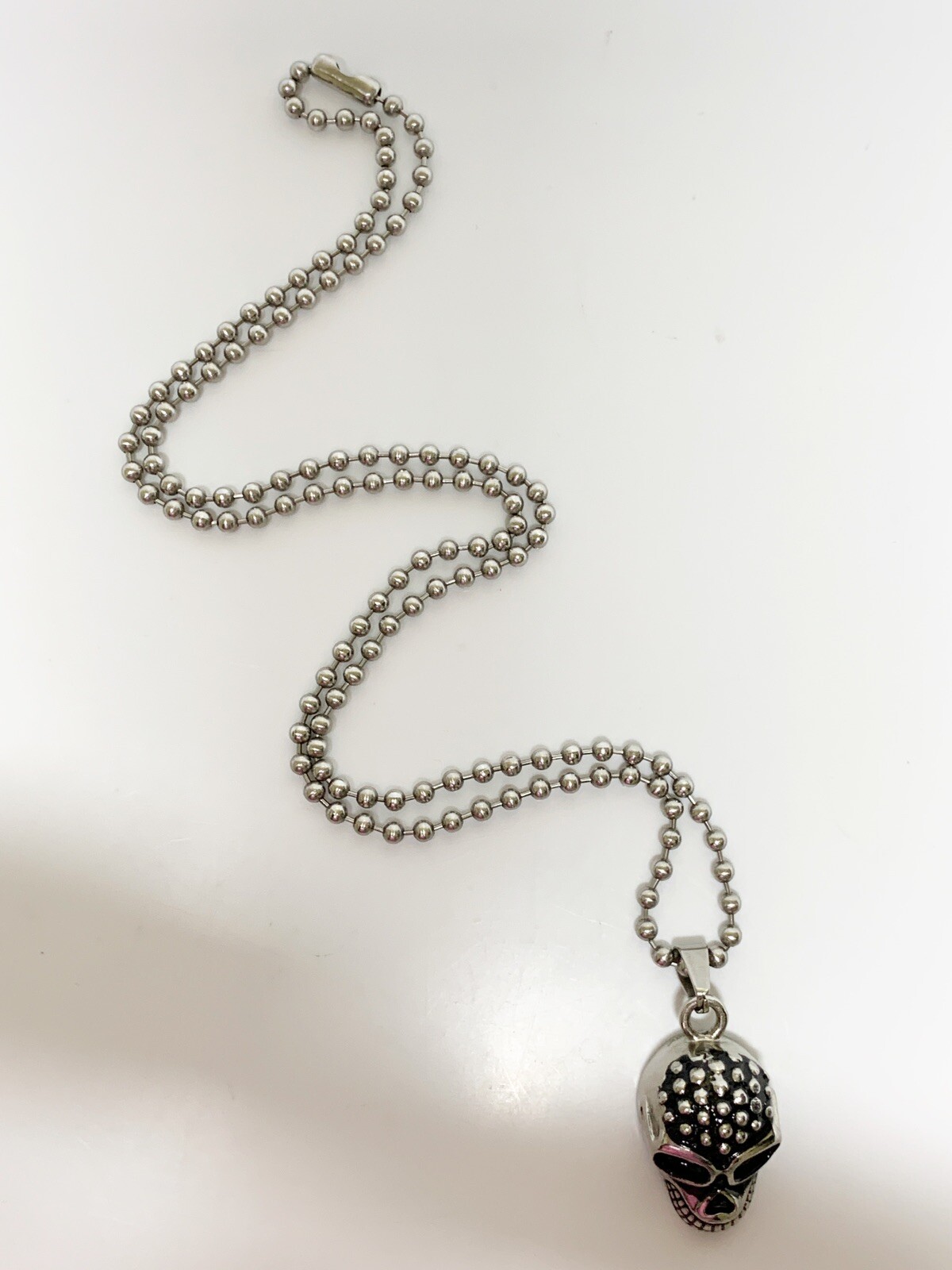 Hip Hop Silver Back Alien Skull Dog Tag Chain Men Necklace 26 Inch | eBay