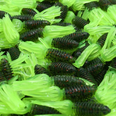 1.75" Watermelon Red / Chartreuse Slab Nabbers Ribbed Crappie Fishing ...