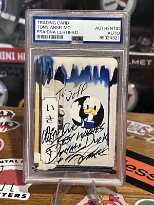 Tony Anselmo Signed Chinese Donald Duck Disney Playing Card PSA ...