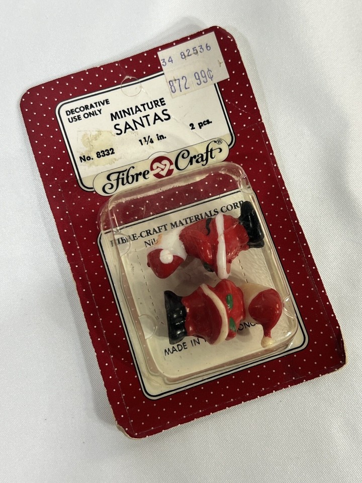 Vintage Fibre Craft Santas Miniature Christmas Figurines New No. 8332 ...
