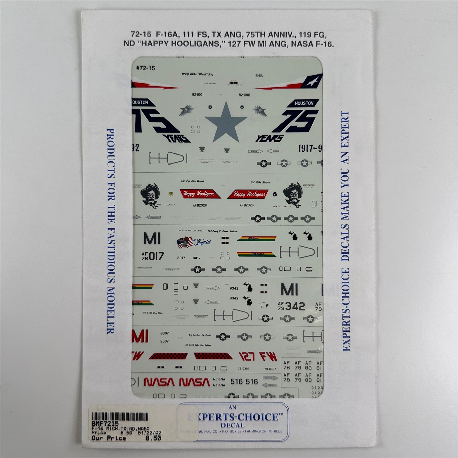 F-16A TX ANG 75th Anniv, Happy Hooligans, NASA Experts-Choice 72-15 ...