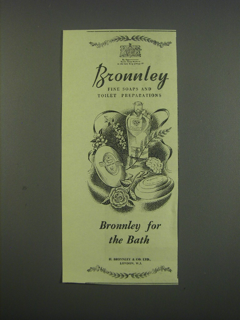 1955 Bronnley Soaps and Toilet Preparations Ad - Bronnley for the Bath ...