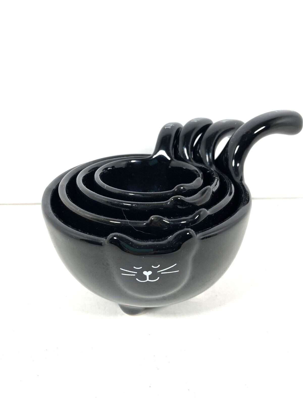 Set of 4 Nesting 10 Strawberry Street Cat Handled Nesting Ceramic ...