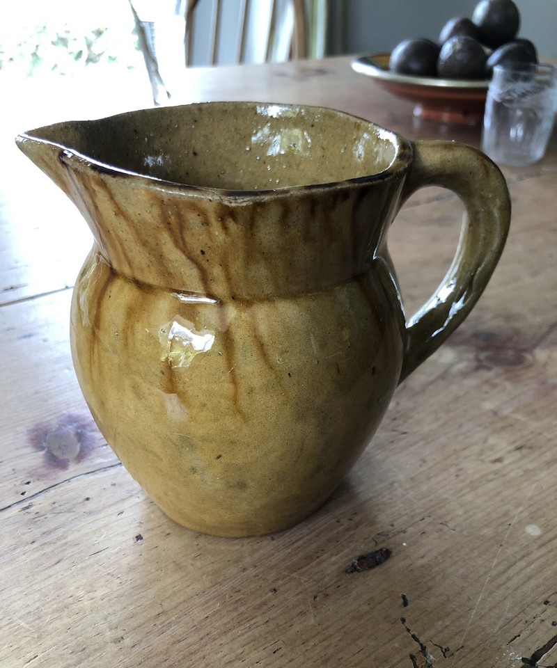 Antique Slipware Salt glaze Pottery Brown Drip Ware Jug 19th Century ...