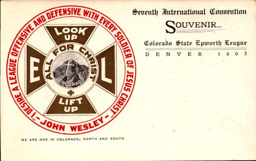 Vintage Postcard Colorado State Epworth League Denver 1905 John Wesley ...