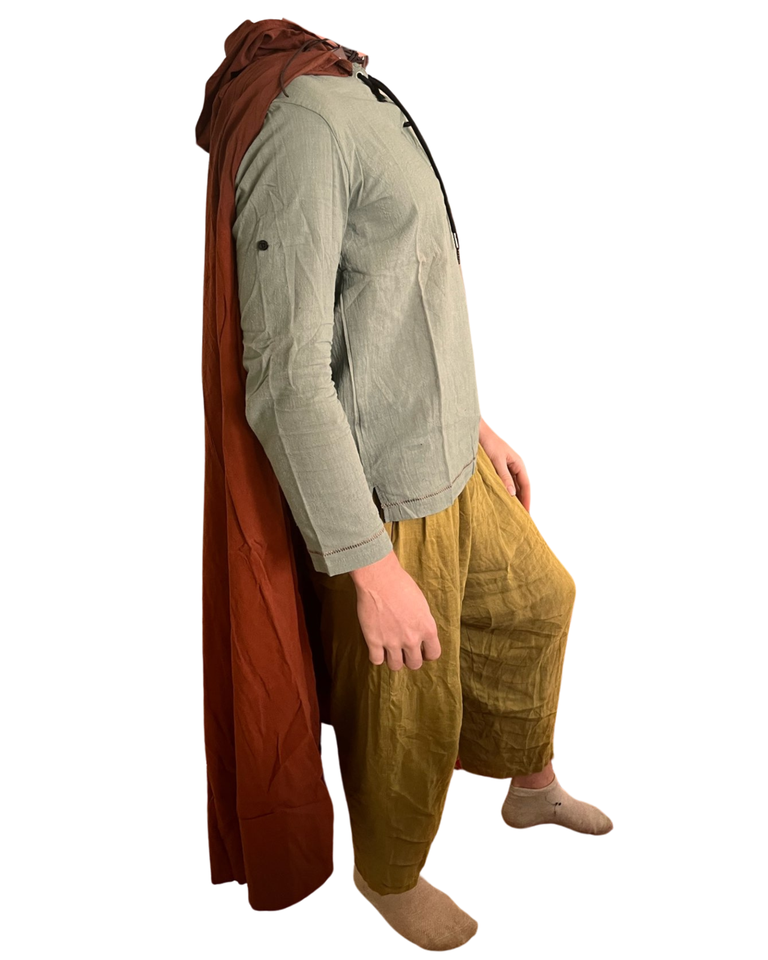 Rustic Linen Medieval Ranger Cloak Hooded LARP Cosplay Robe Knight ...