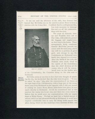 General Edwin V Sumner US Civil War Original Engraving Book Photo ...