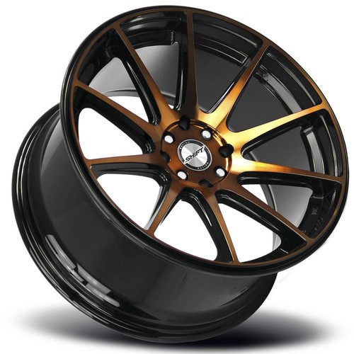 4-New 18" Shift H34 Gear Wheels 18x9 5x120 30 Black Machine Bronze Rims ...