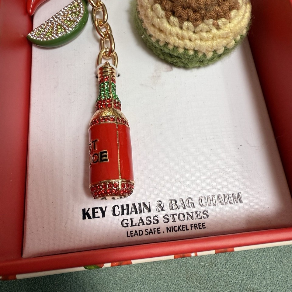 PIPER K AVOCADO CHILI PEPPER LIME HOT SAUCE KEYCHAIN & BAG CHARM NEW | eBay