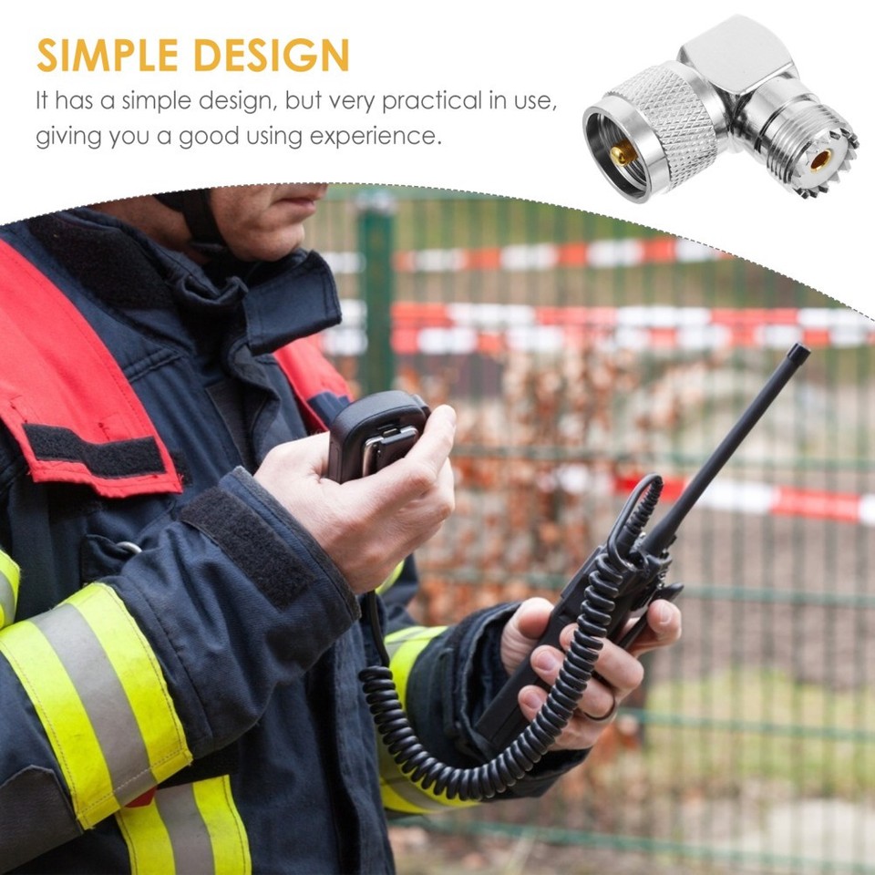 Female to Aerial Connector Male-female Uhf Adapter Right Angle Radio ...