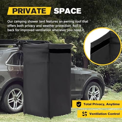 Vehicle Side Shower Tent with Roof, Car Portable Privacy Shower ...
