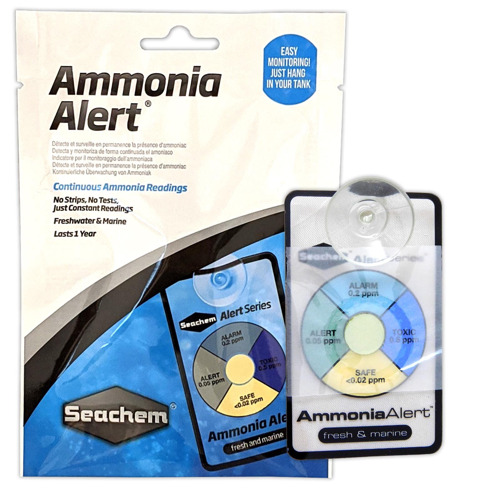 SEACHEM AMMONIA ALERT TEST KIT AMMONIA MONITOR MARINE FRESH AQUARIUM ...