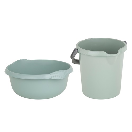 Set of 5L Bucket + 28cm Round Washing Up Bowl Perfect for Caravan ...