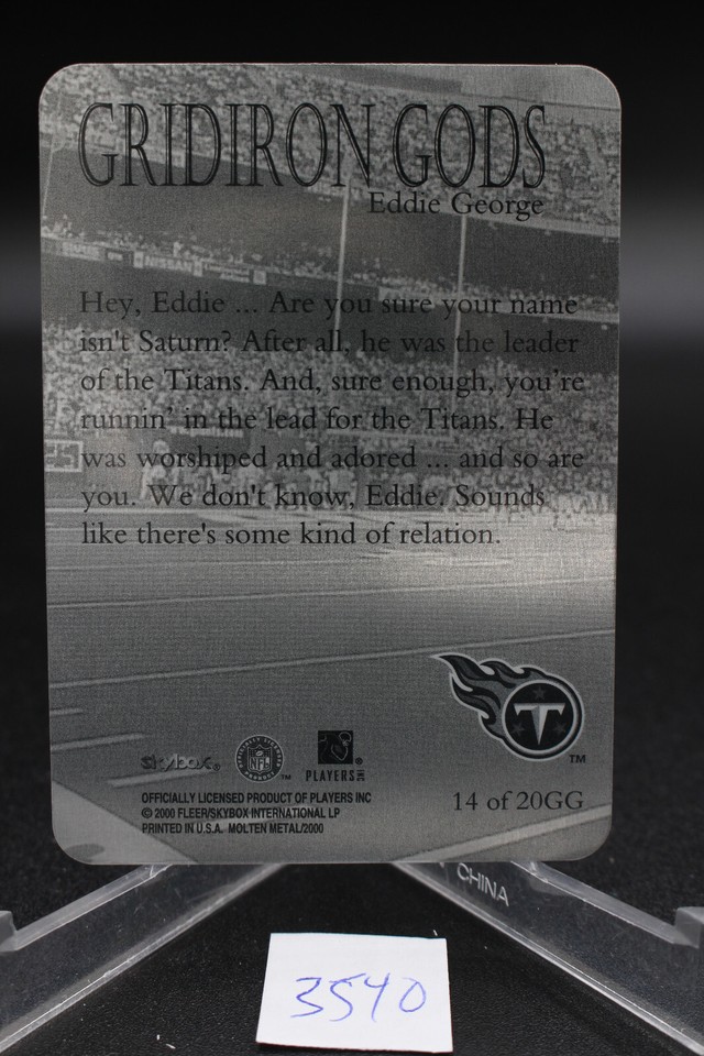 1999 SkyBox Molten Metal Gridiron Gods Silver GG14 Eddie George | eBay