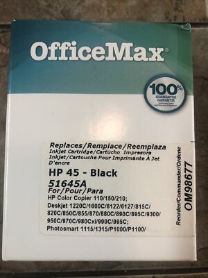 NEW Sealed HP 45 Office Max ink inkjet cartridge 51645A black | eBay