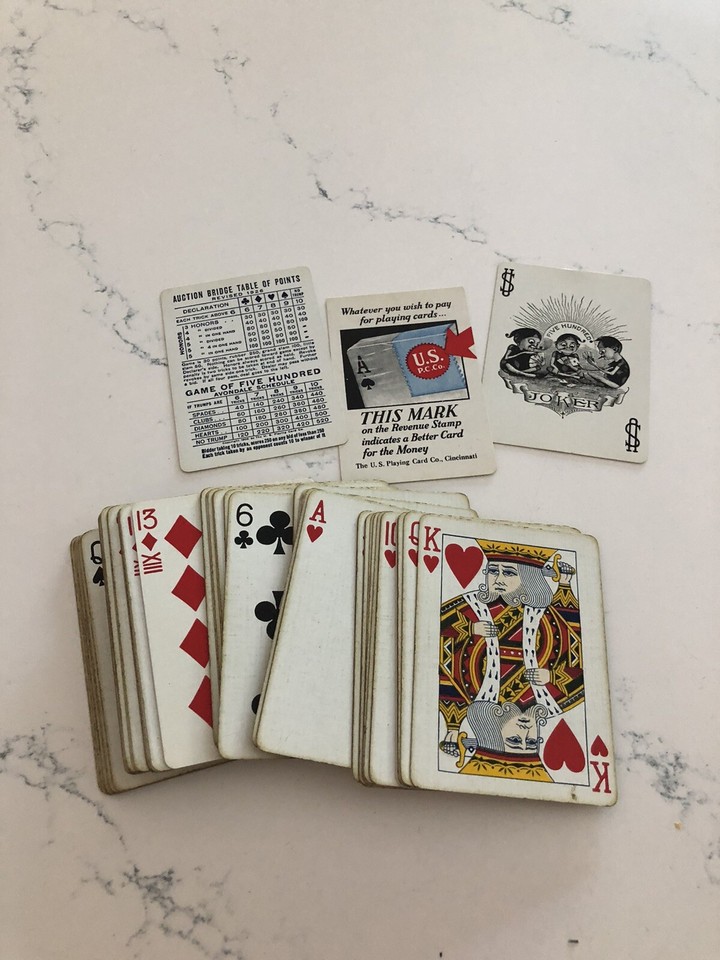 Vintage No. 500 Playing Cards for 6 Handed Games (11, 12 & Two 13 Spots ...