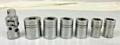 Indestro 7 Piece 12 Point Socket Set with Swivel Adapter 1/2" Shaft ...