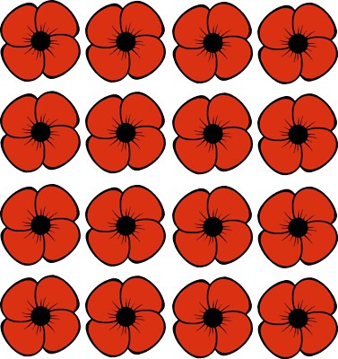 Poppy Flower Stickers Decals Water Colour Wall Window Car Remembrance ...
