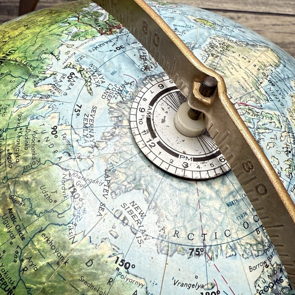 Replogle Land And Sea Globe 12" Double Axis Raised Textured USSR 1960s Vintage | eBay