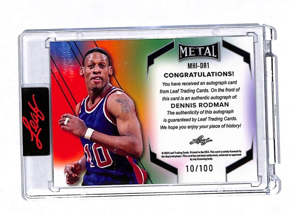 2024 Leaf Metal Dennis Rodman Inscriptions 10/100 Auto Autograph Card ...