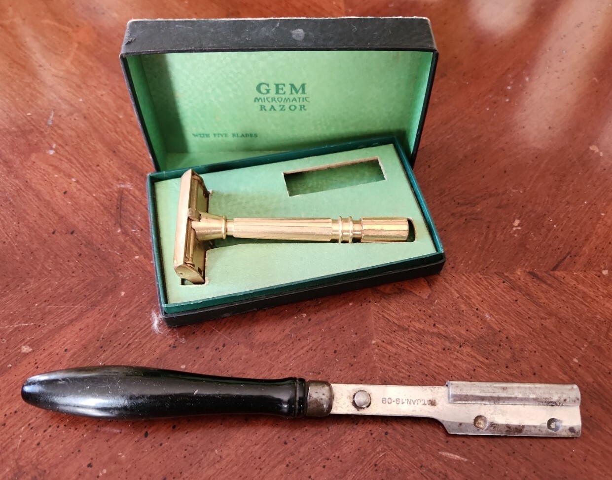 Vintage Lot of 19 Razors Straight Durham Gillette Gem Boxes Accessories ...