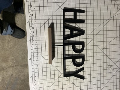 Black Metal HAPPY Sign Wall Art Word Quote Sign Home Decor | eBay