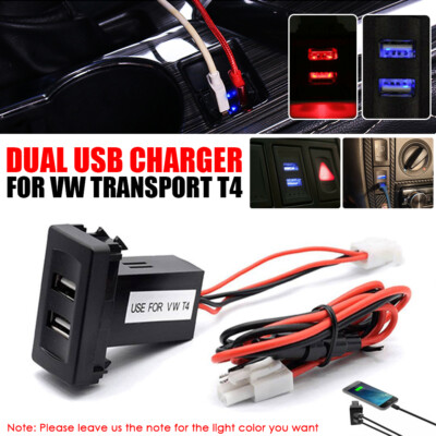 2.1A Universal Car Dual USB Port Charger Socket For VW Volkswagen ...