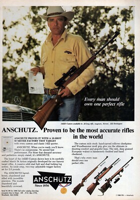1986 Anschutz 1422D Custom Rifle Original Color Print Ad | eBay