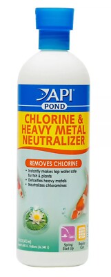 API Pond Chlorine & Heavy Metal Neutralizer 16oz Makes Tap Water Safe ...