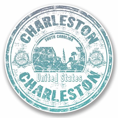 2 x 10cm Charleston South Carolina USA Vinyl Sticker Laptop Luggage ...