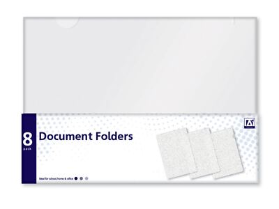 A4 Document Folders Clear Plastic Project Wallet Pockets School Office ...